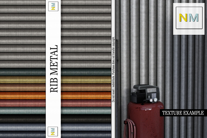 Second Life Marketplace - Rib Metal 10 Seamless Builders Textures NM